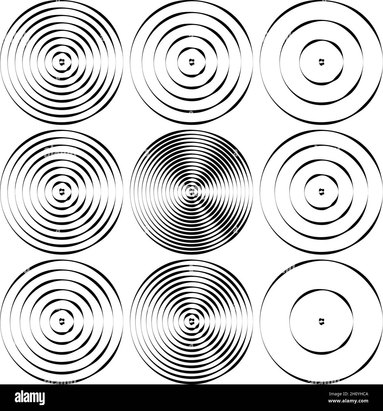 Concentric circles. Radiating, radial circles, lines - stock vector ...
