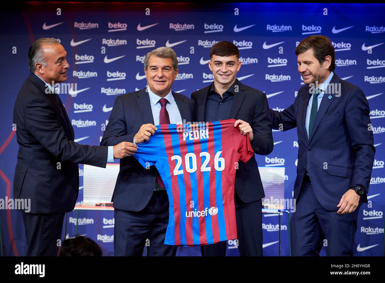 Barcelona, Spain. 15th Oct, 2021. Pedri during his contract renewal ...