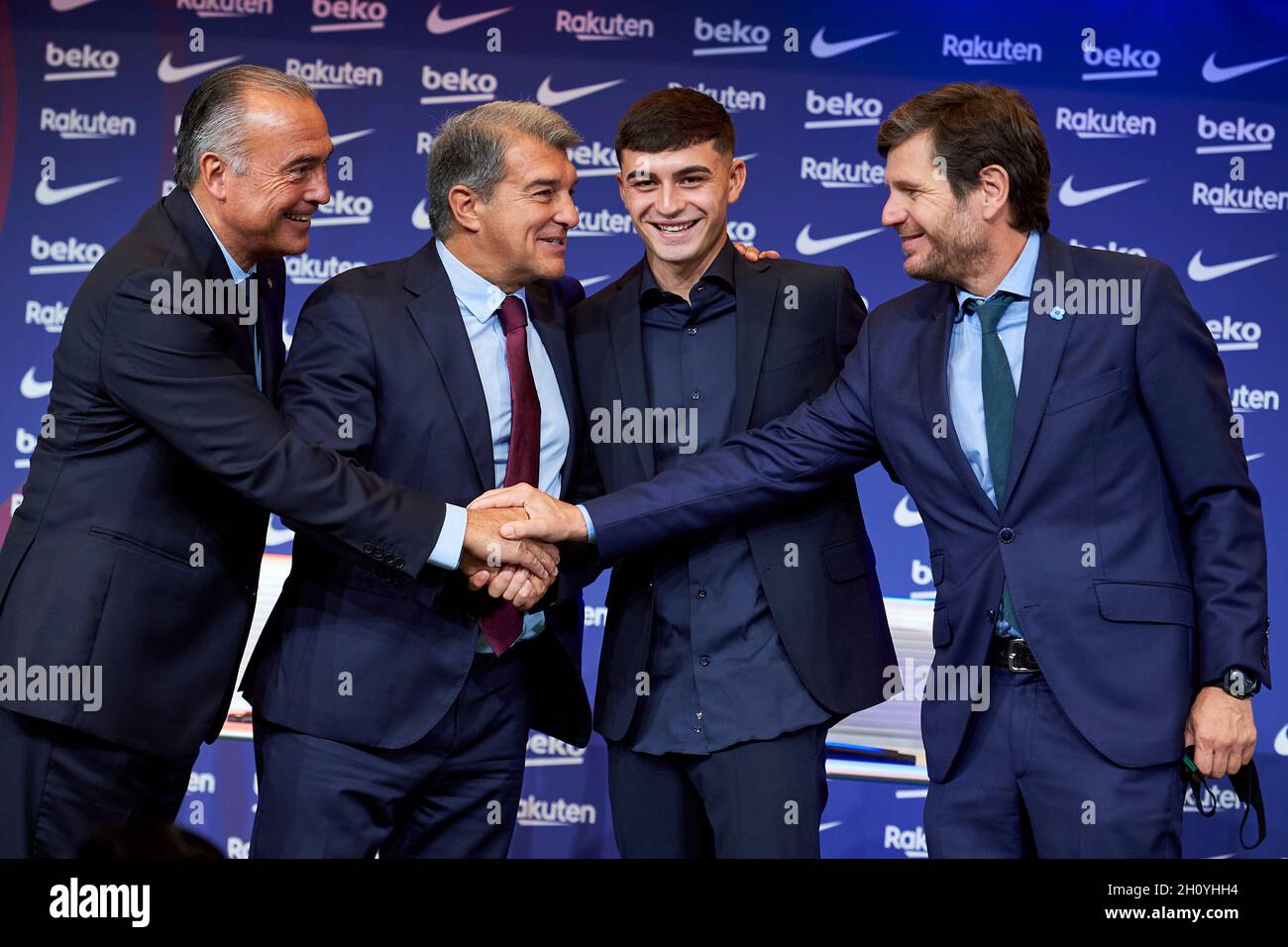 Barcelona, Spain. 15th Oct, 2021. Pedri during his contract renewal ...