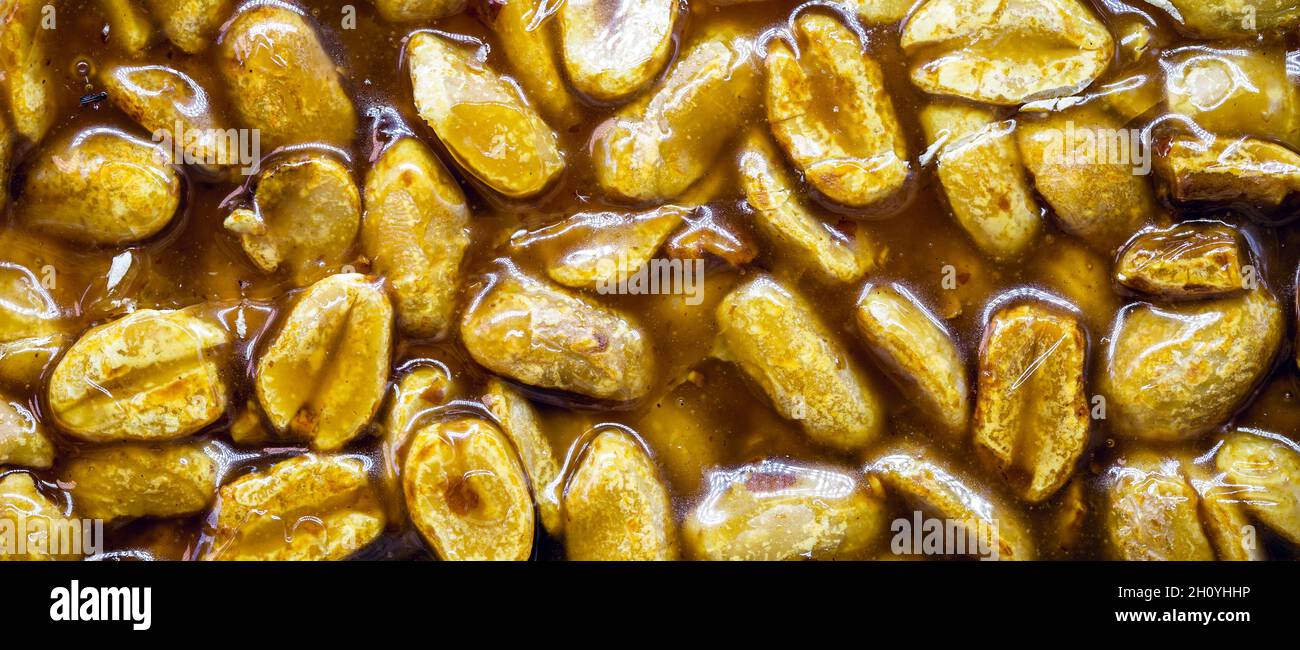 Brazilian peanut candy texture, called "pé de moleque", made from a ...