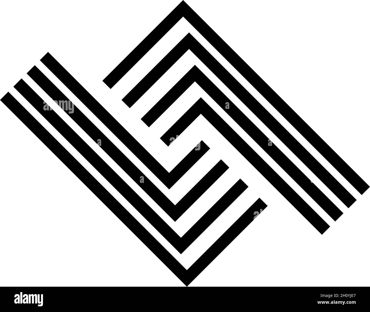 Abstract geometric icon with cross-hair like element for concentration ...