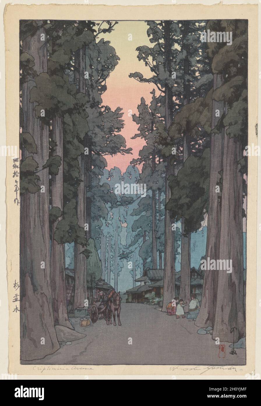 Crytomeria Avenue (Sugi Namiki), 1937. Yoshida Hiroshi (Japanese, 1876 ...