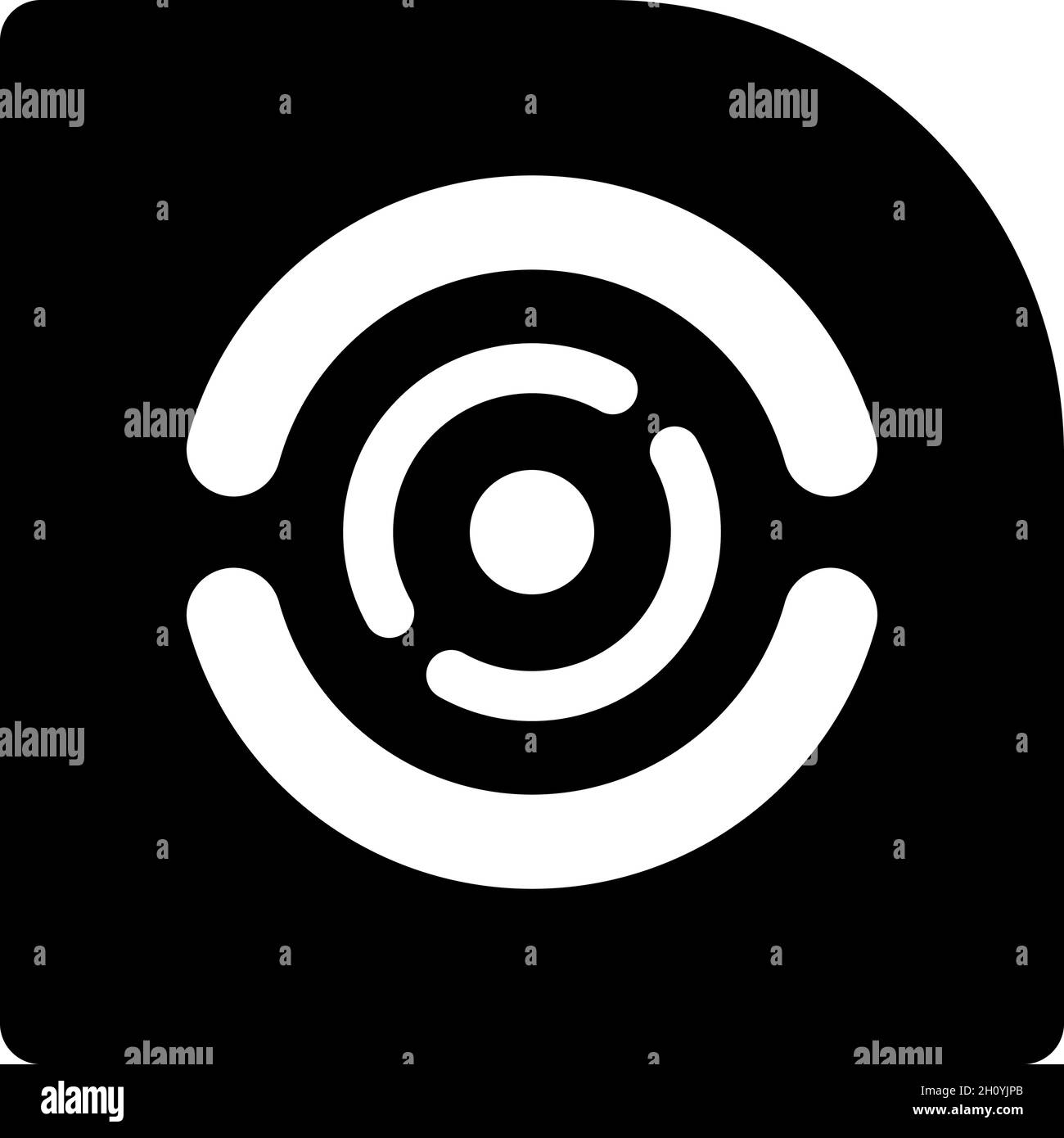 Abstract geometric icon with cross-hair like element for concentration ...