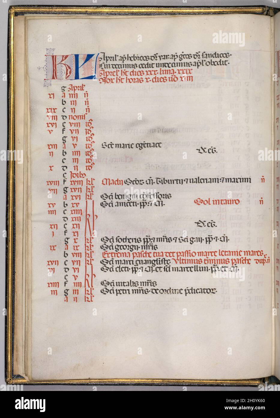 Missale: Fol. 4v: April Calendar Page, 1469. Bartolommeo Caporali ...