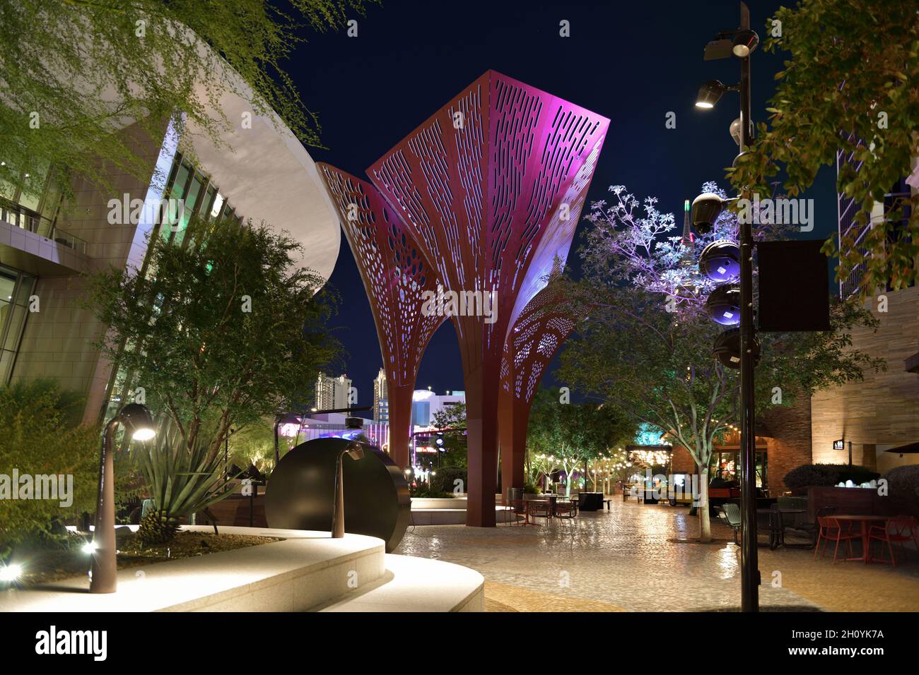 Nevada USA, September 4, 2021 Urban nightscape of The Park, is a ...