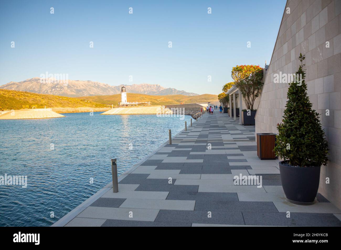 Lustica Bay, Montenegro - October 1, 2021: Lighthouse with restaurant ...