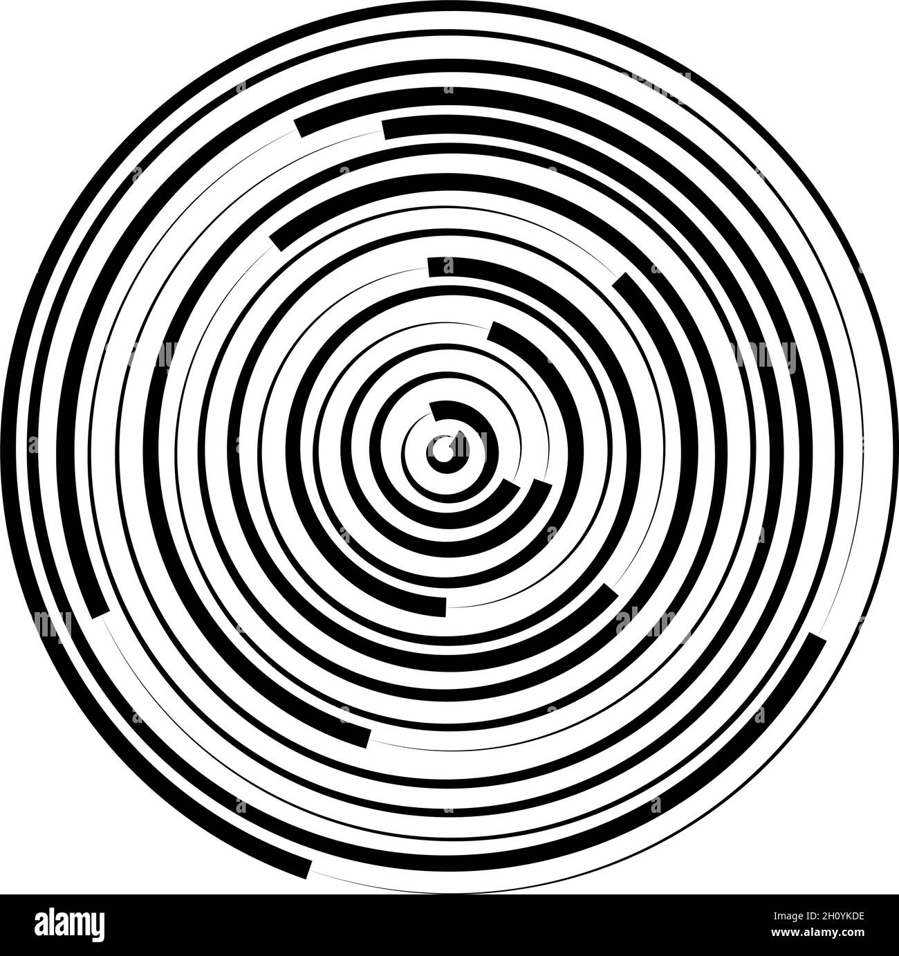 Concentric circles. Radiating, radial circles, lines - stock vector ...