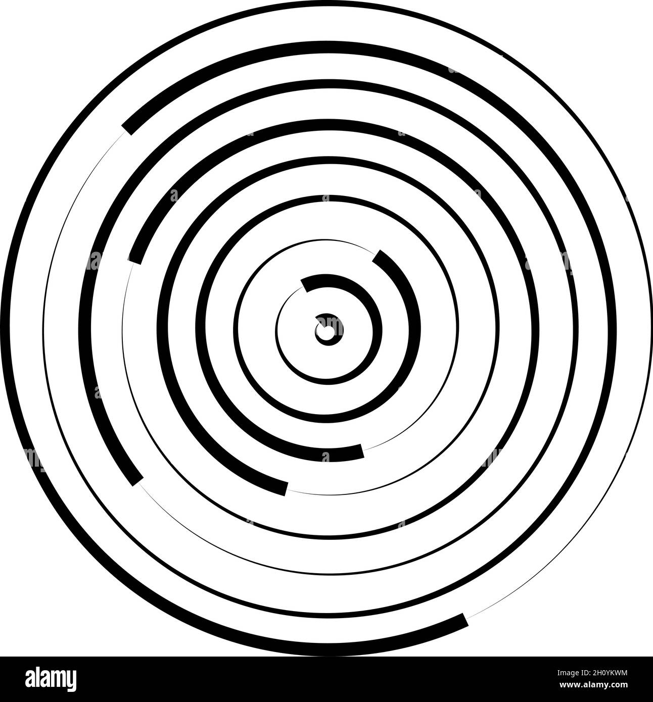 Concentric circles. Radiating, radial circles, lines - stock vector ...