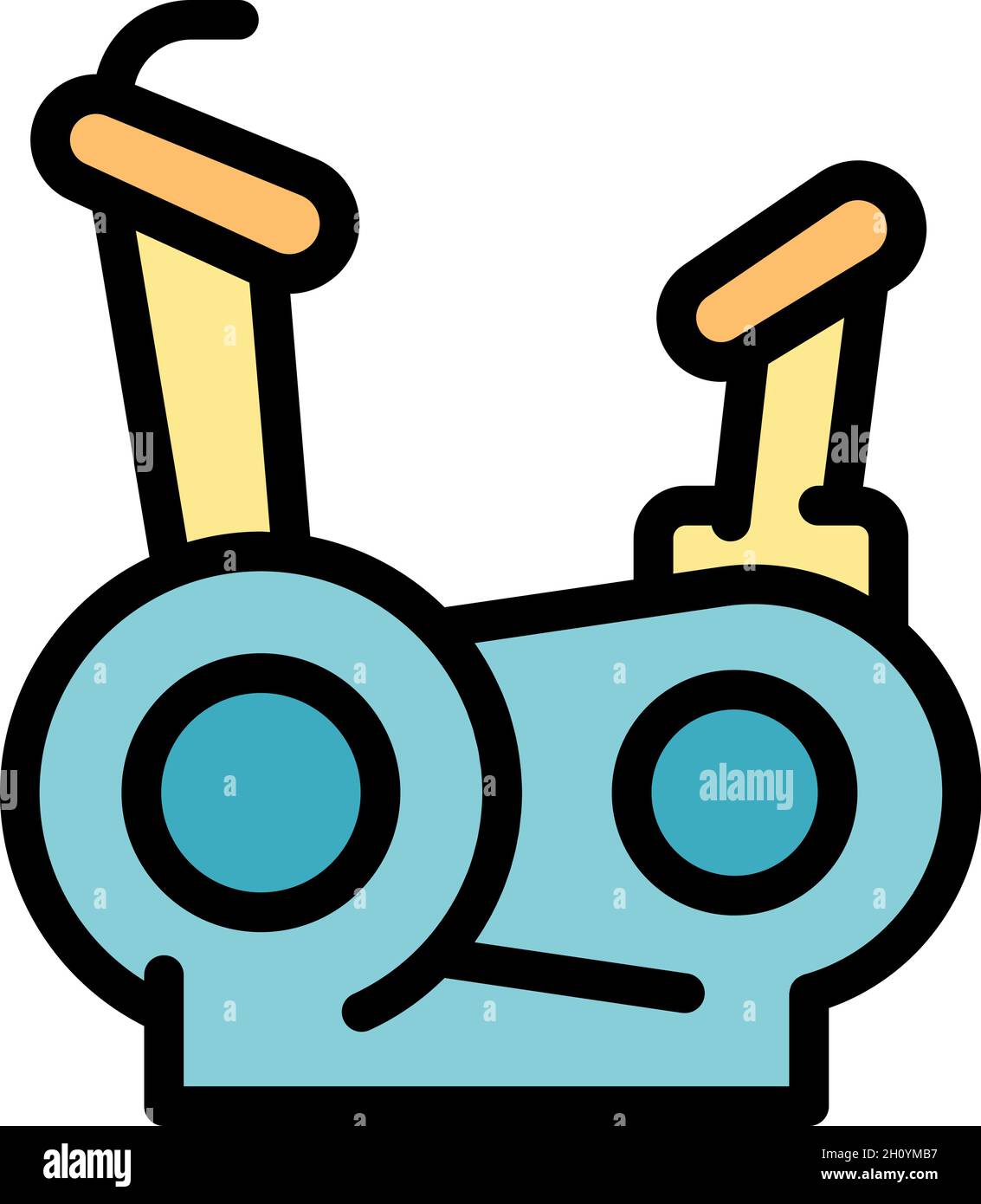 Exercise bike icon. Outline exercise bike vector icon color flat ...