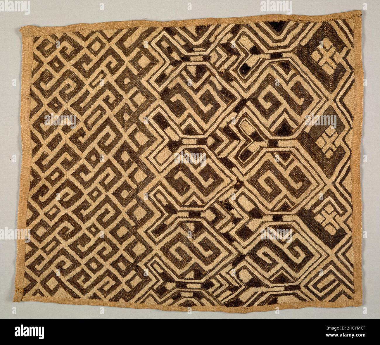 Embroidered Raffia Pile Cloth, 1900s. Africa, Central Africa ...