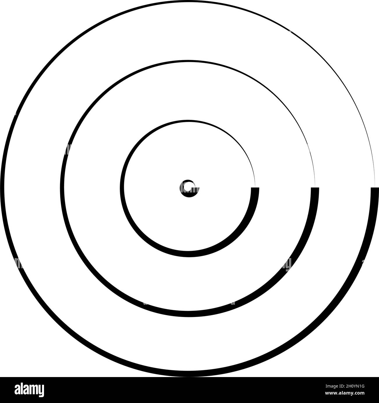 Concentric circles. Radiating, radial circles, lines - stock vector ...