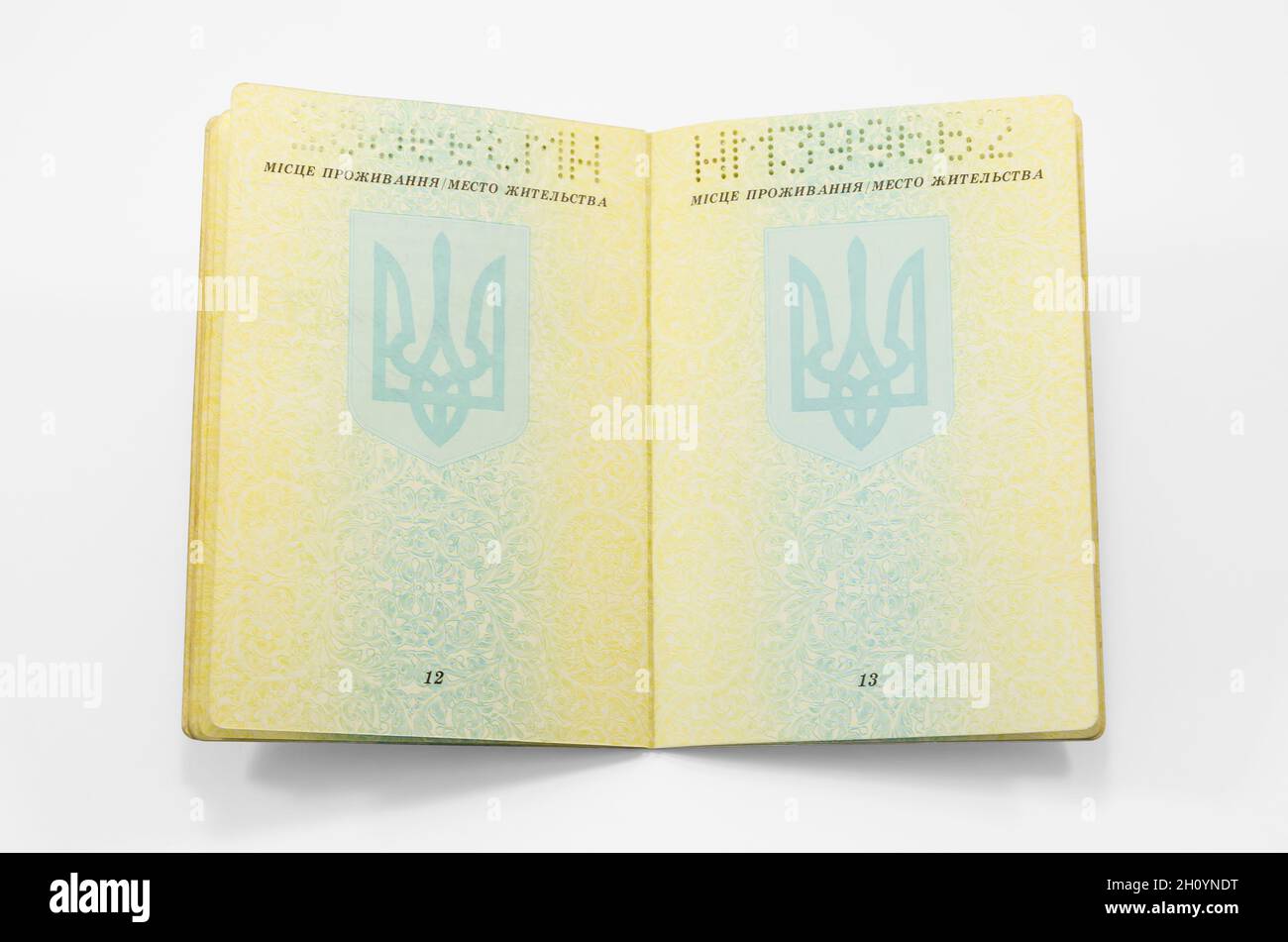 Internal passport of Ukraine isolated on white background. Isolated ...