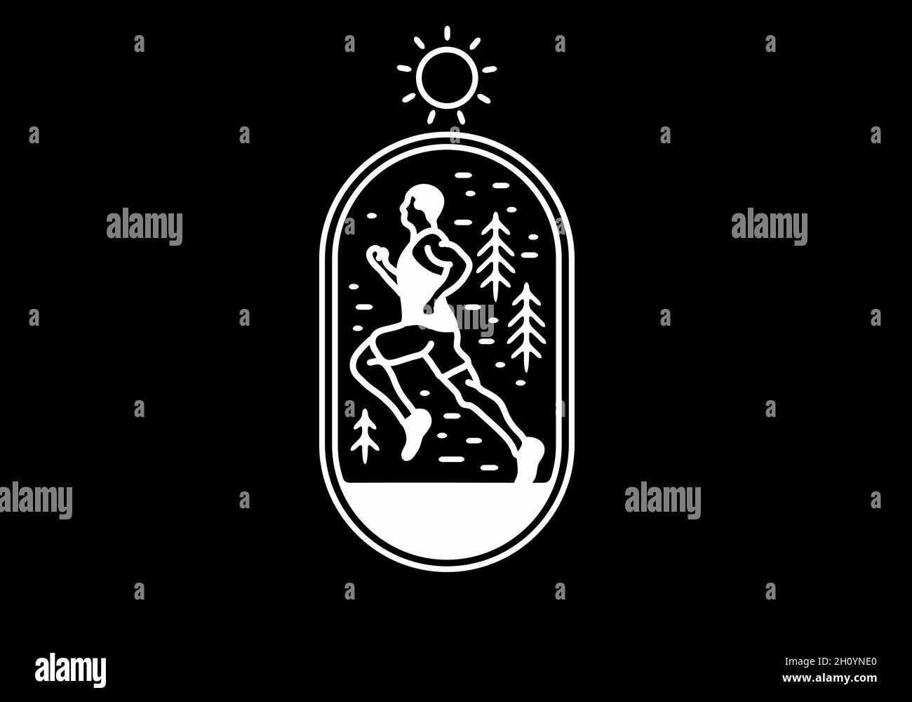 Line art illustration of trail run design Stock Vector Image & Art - Alamy