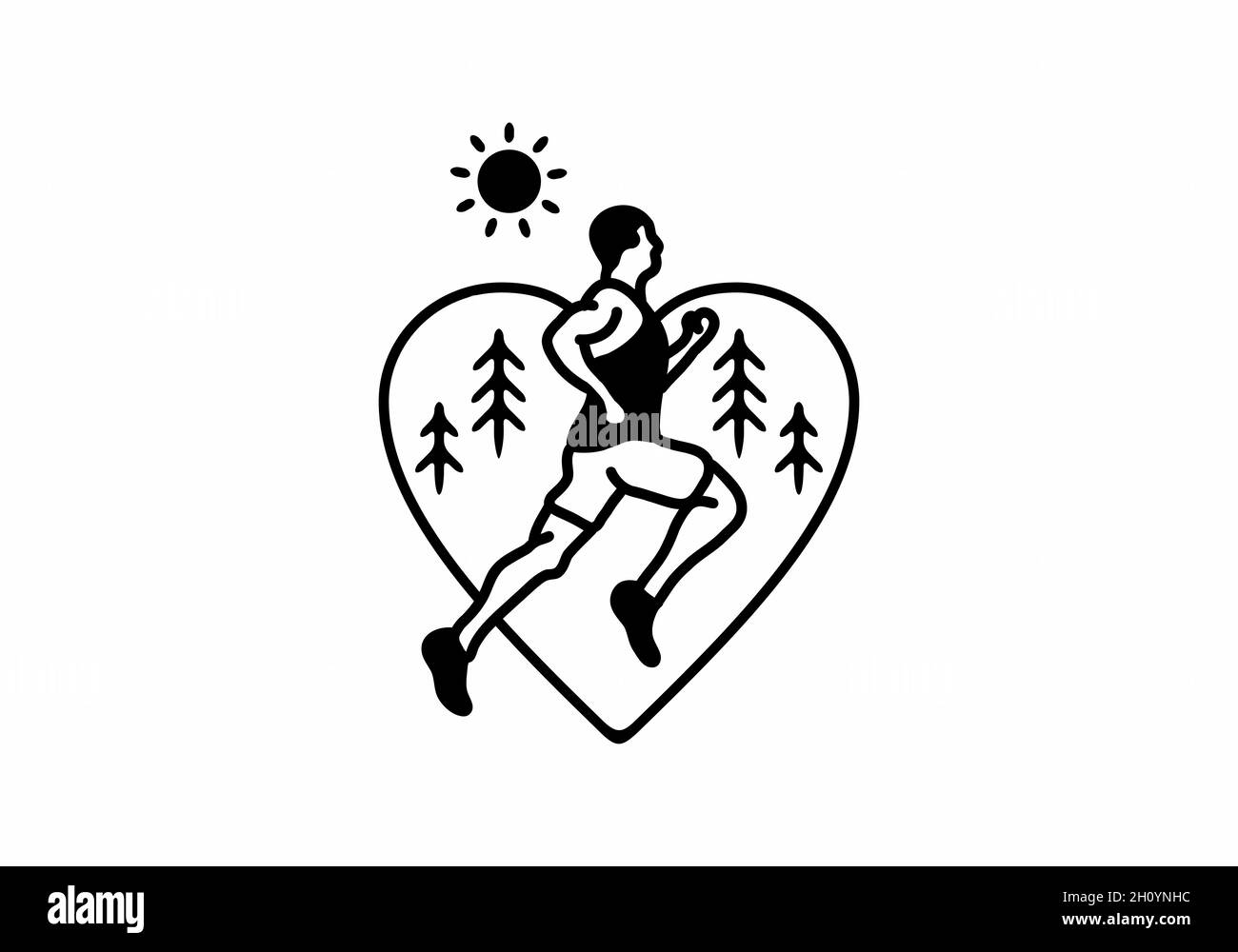 Man running mountain trail Stock Vector Images - Alamy