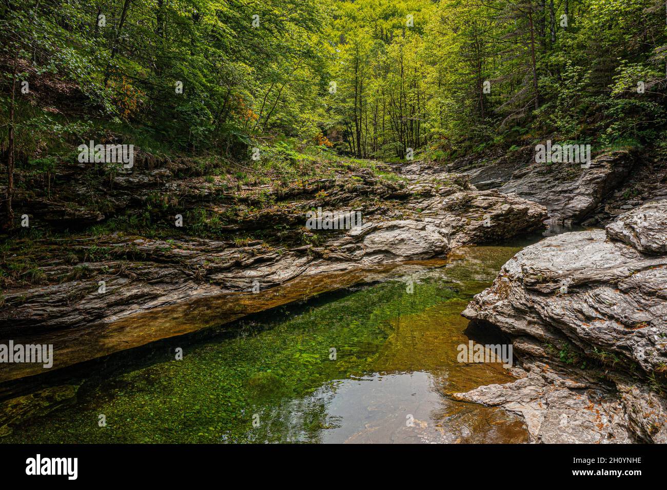 Top view on Malzac river on the GR 70, Robert Louis Stevenson Trail ...
