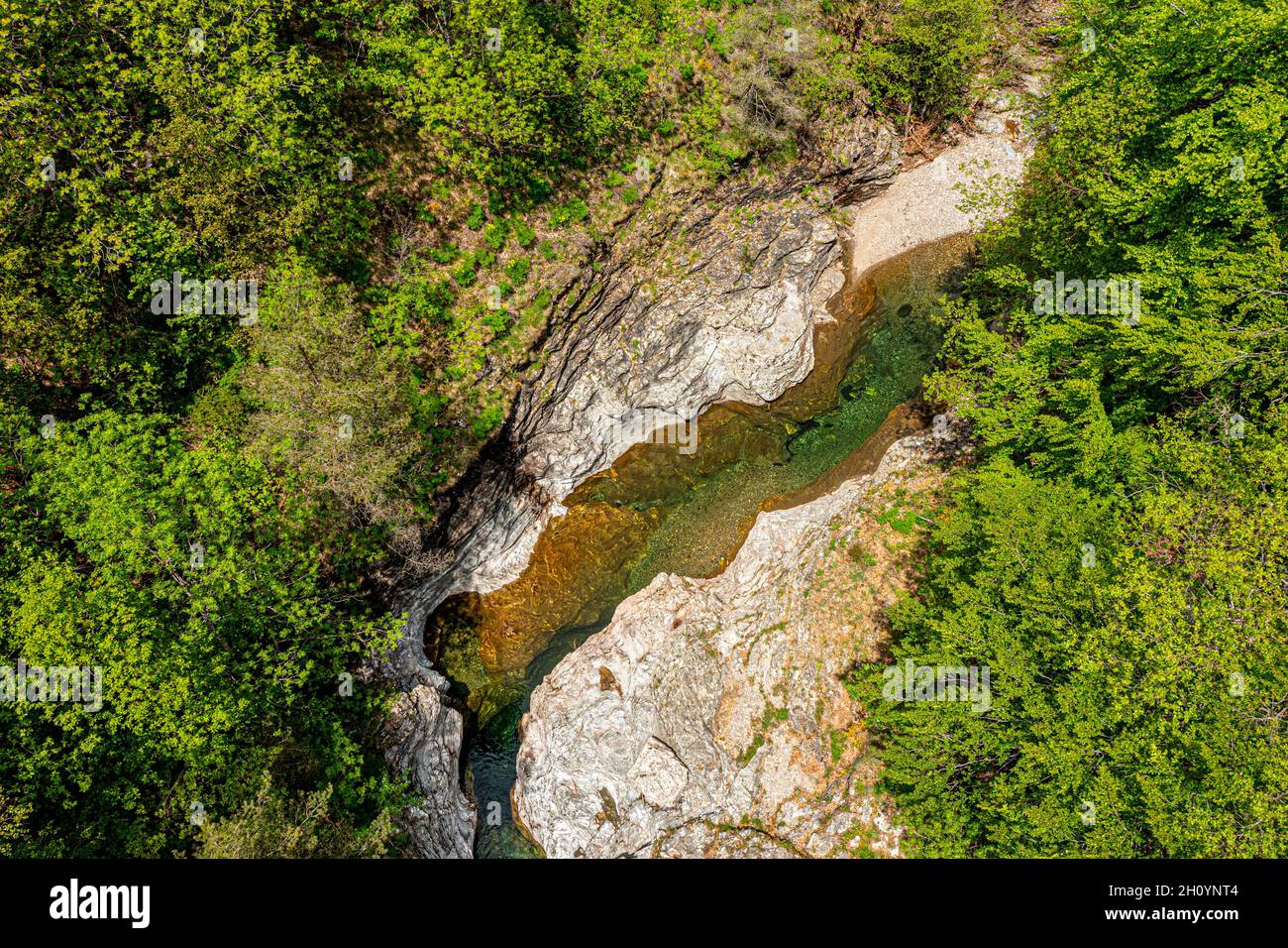 Top view on Malzac river on the GR 70, Robert Louis Stevenson Trail ...