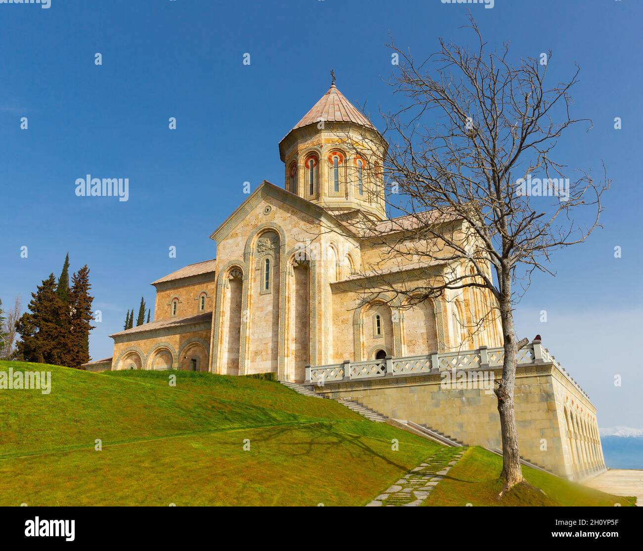 Spring landscape with Church of Saint Nino in Bodbe monastery Stock ...