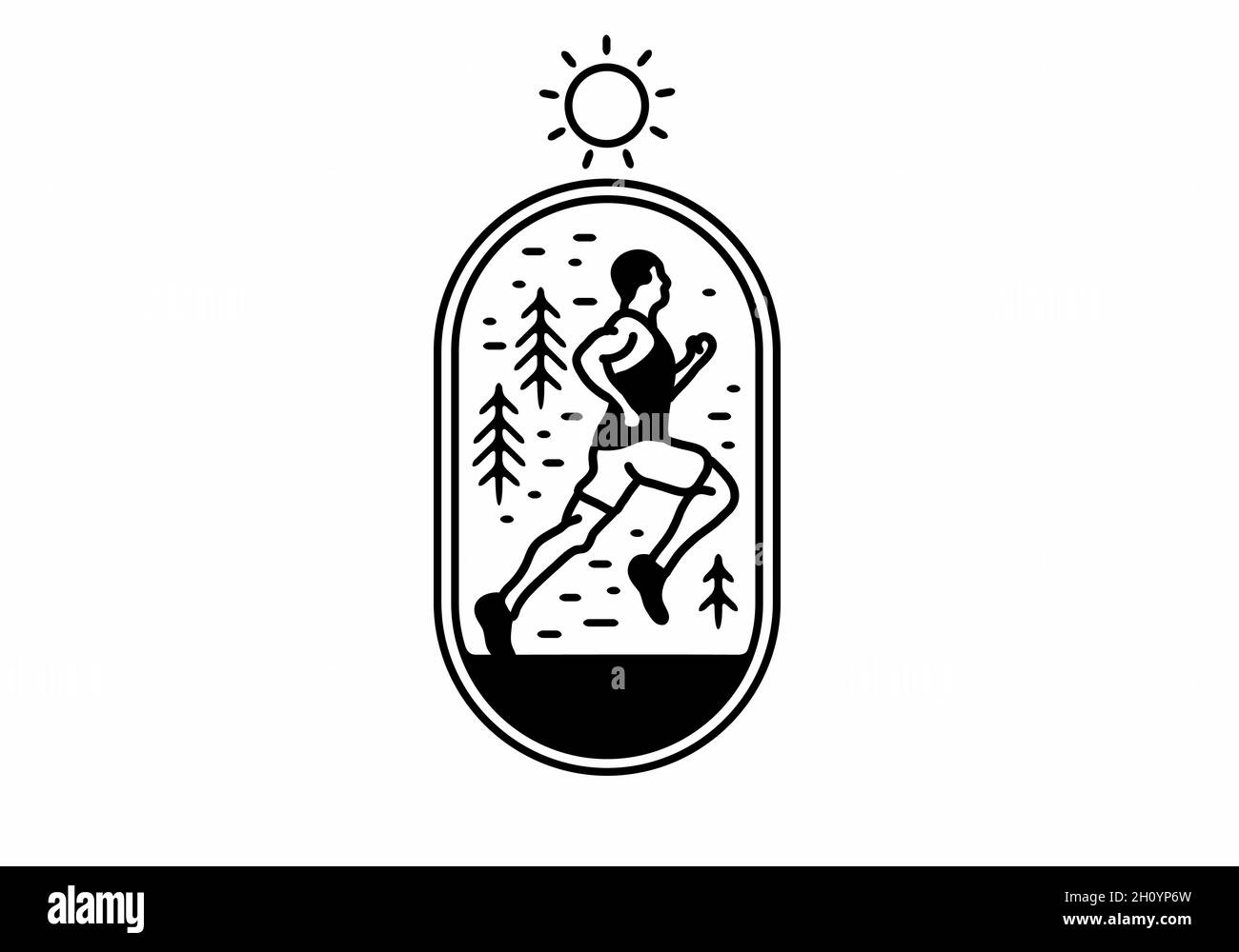 Line art illustration of trail run design Stock Vector Image & Art - Alamy