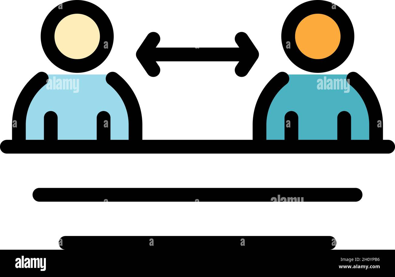Keep safe distance icon. Outline keep safe distance vector icon color ...