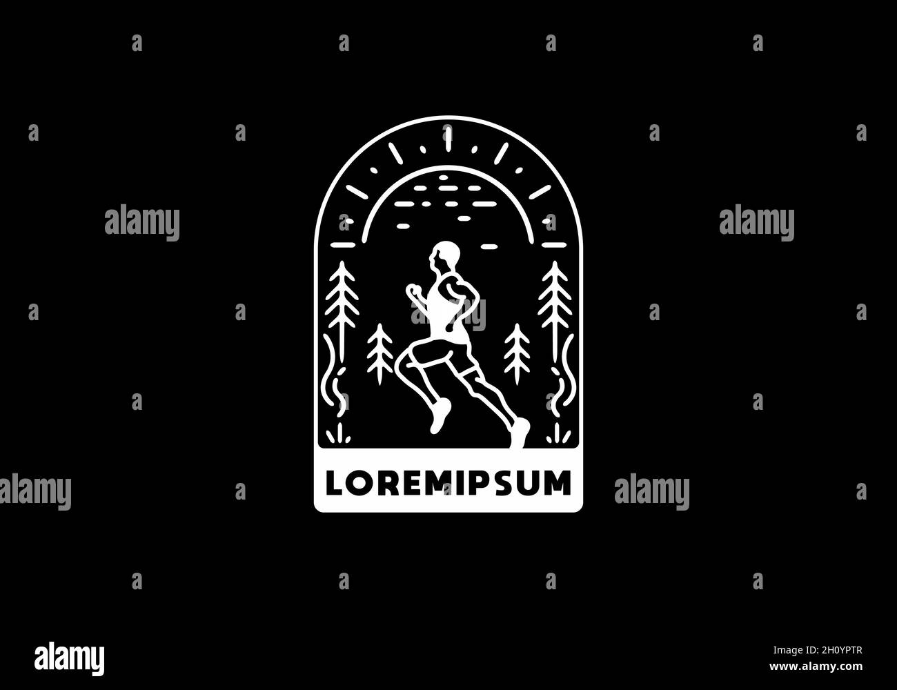 Runner man running trail Stock Vector Images - Alamy