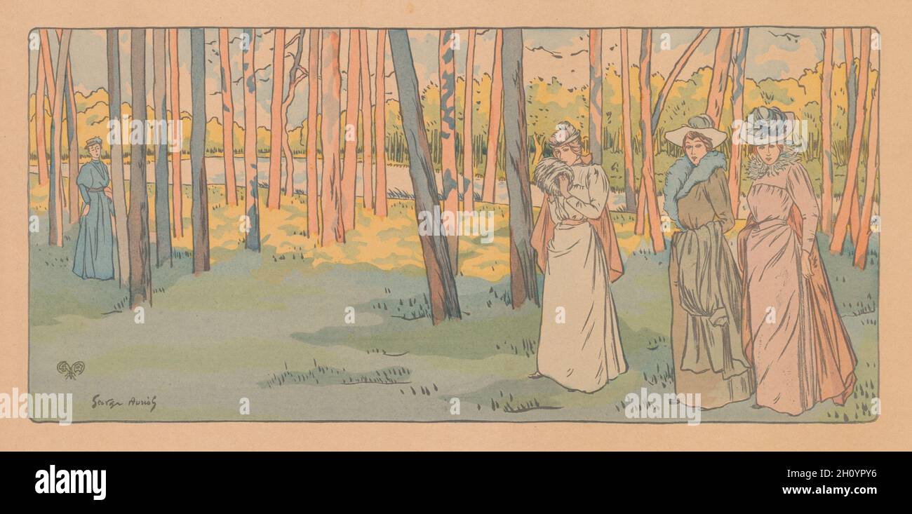 Promenade sur Bois, c. 1900. George Auriol (French, 1863-1938 Stock ...