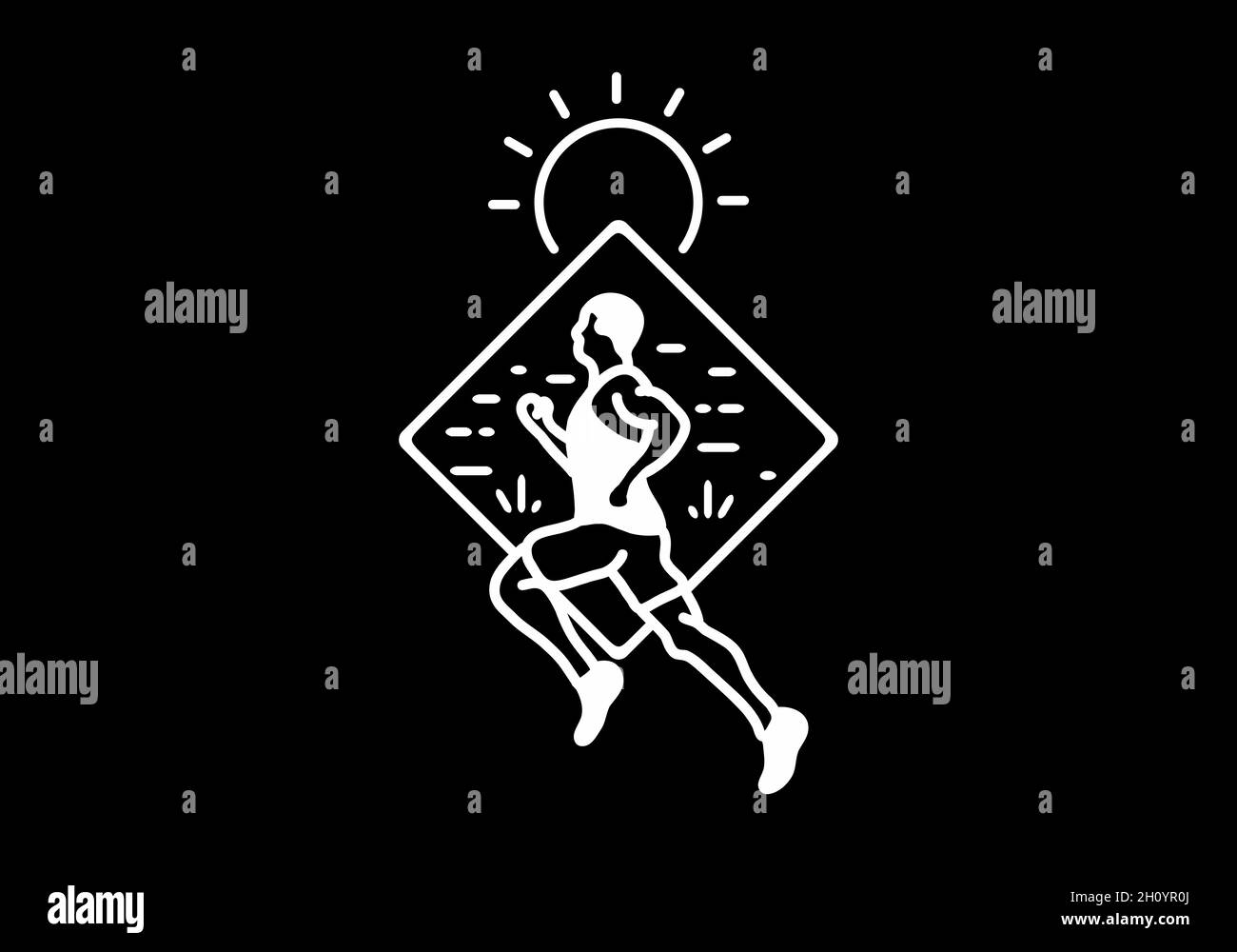 Line art illustration of trail run design Stock Vector Image & Art - Alamy