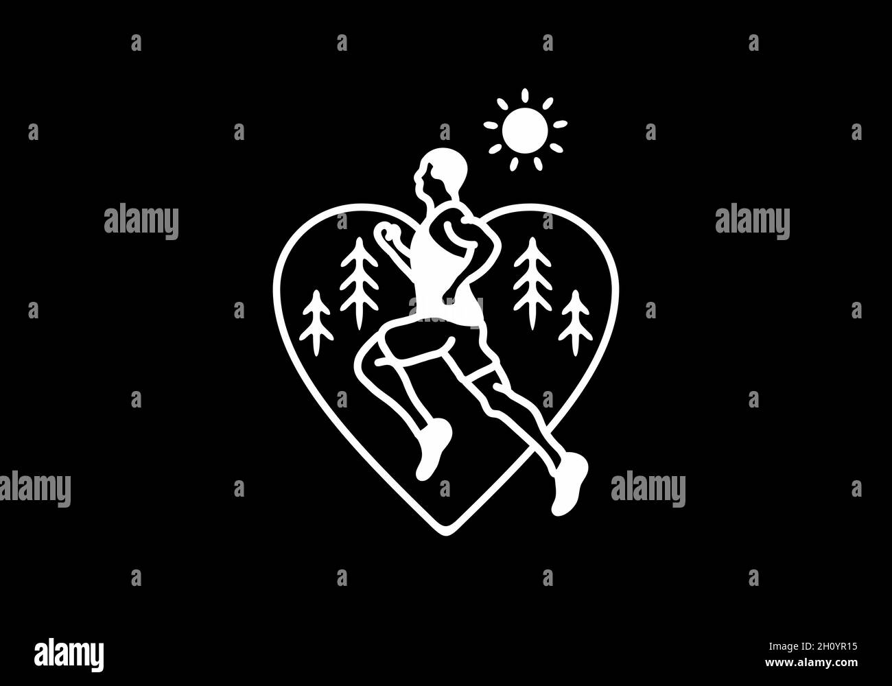 Line art illustration of trail run design Stock Vector Image & Art - Alamy