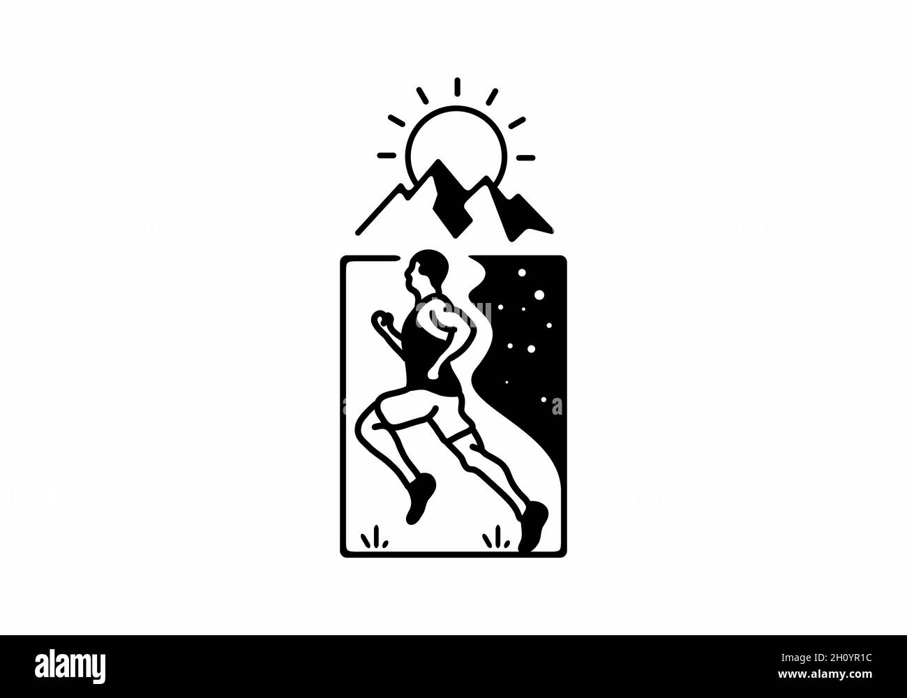 Line art illustration of trail run design Stock Vector Image & Art - Alamy