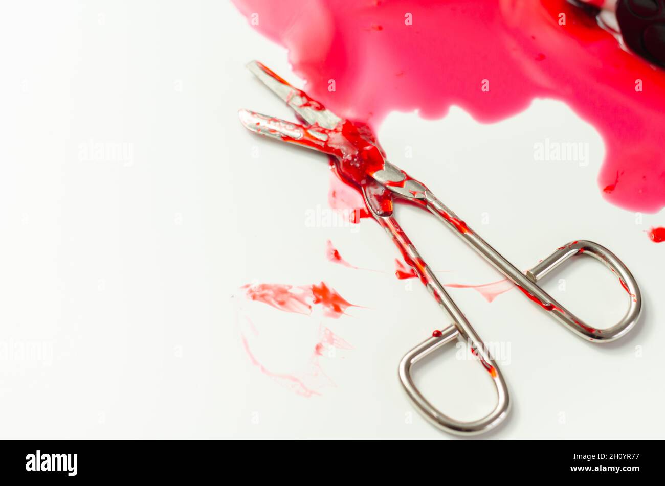 Halloween party decoration, fake blood stain with bloody medical ...