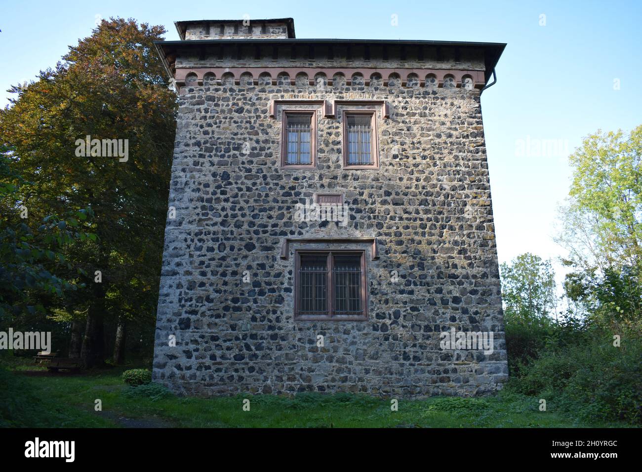 way side of viewing tower on former Burg Aremberg Stock Photo - Alamy