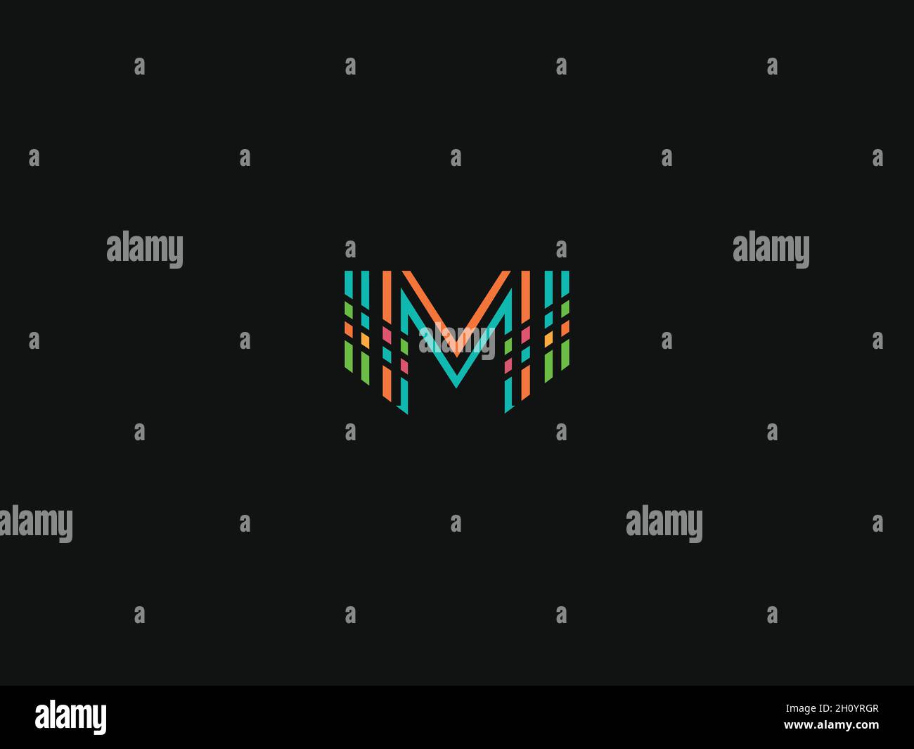 LETTER M LOGO DESIGN WITH NEGATIVE SPACE EFFECT FOR ILLUSTRATION USE ...