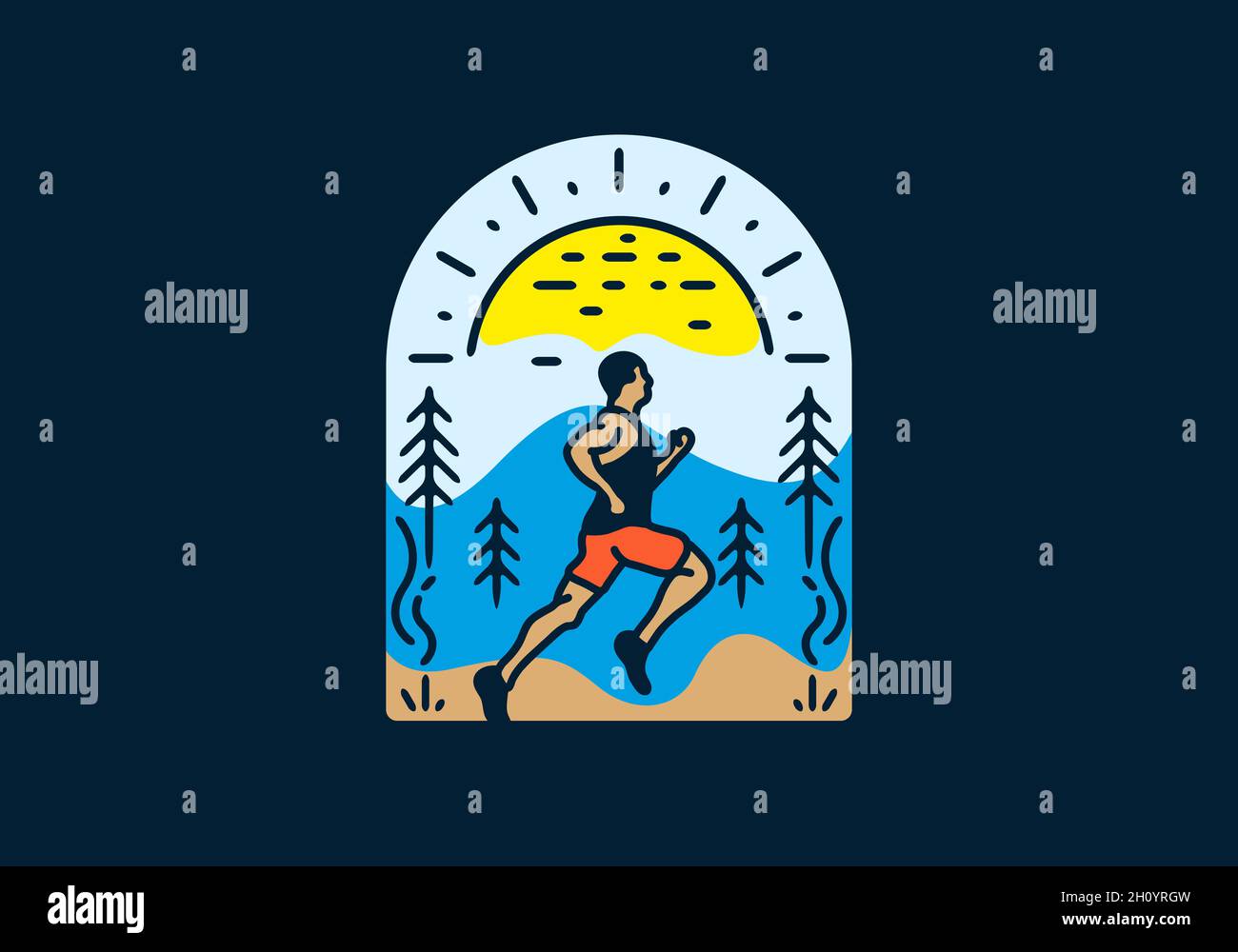 Trail running mountain Stock Vector Images - Alamy