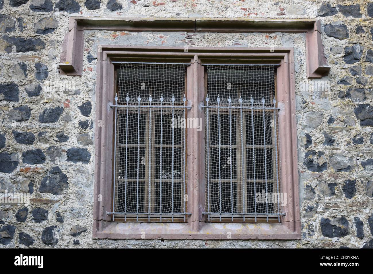 window of viewing tower on former Burg Aremberg Stock Photo - Alamy