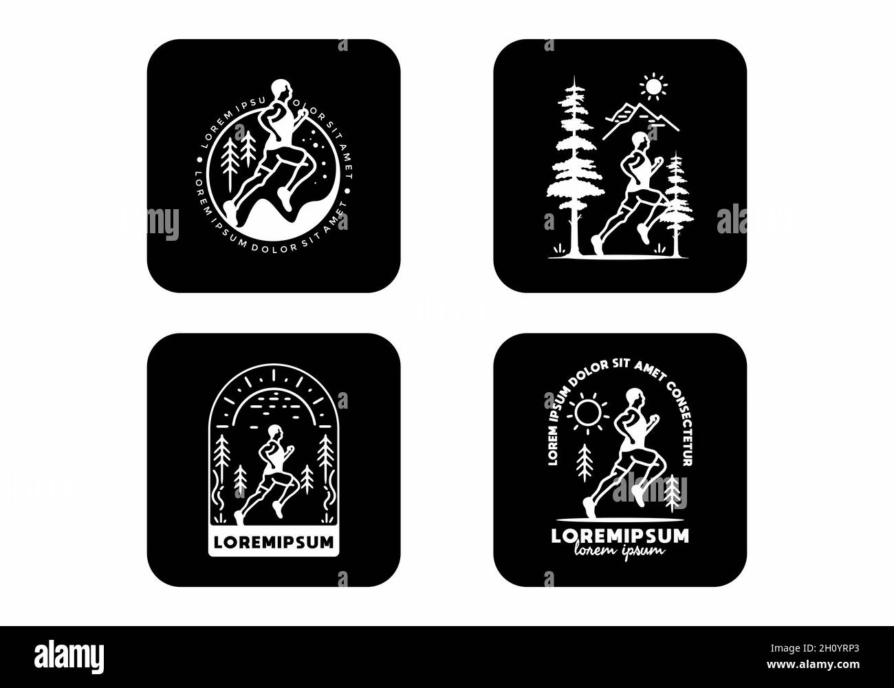 Line art illustration of trail run design Stock Vector Image & Art - Alamy