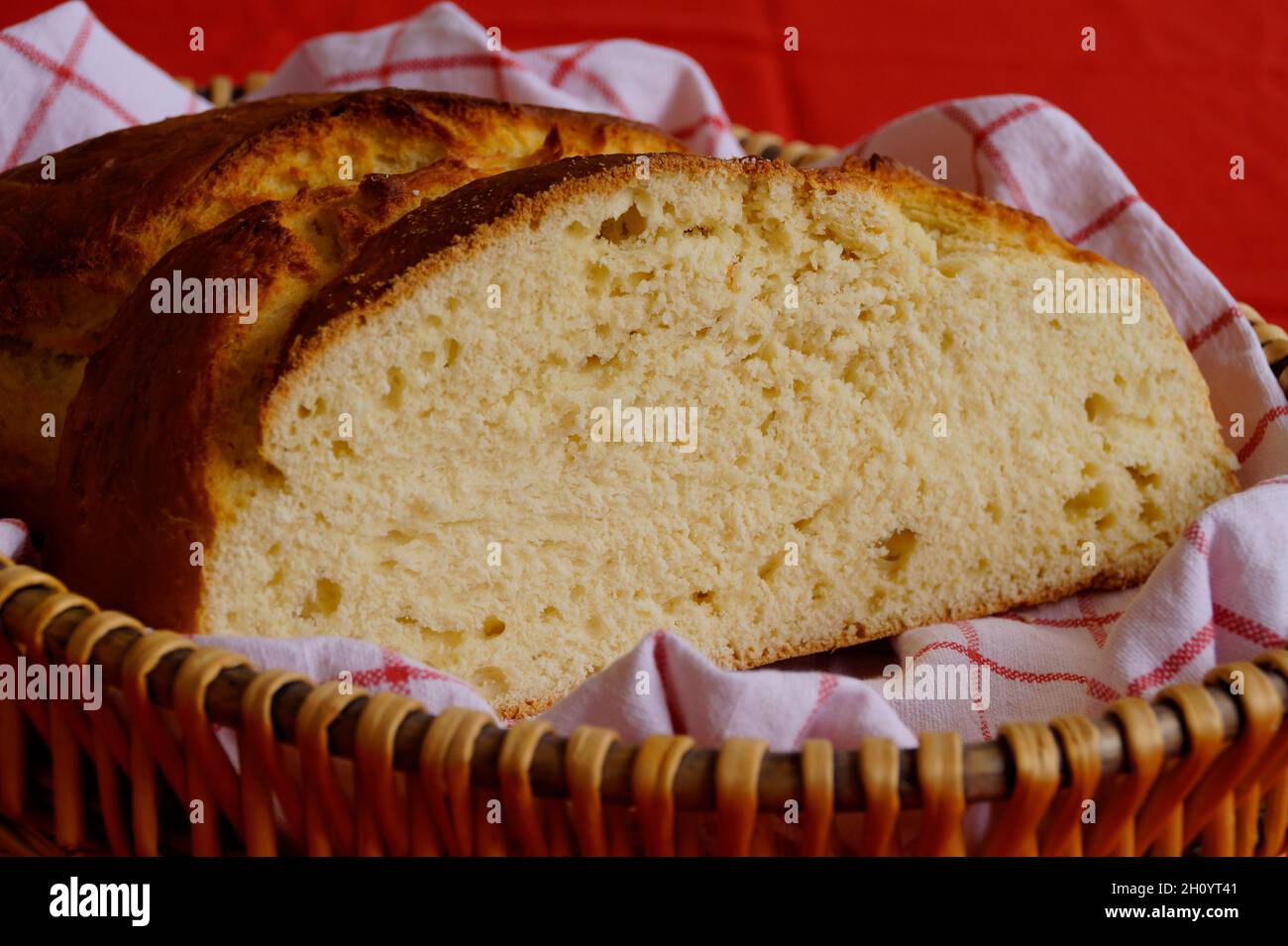 a delicious rustic loaf of german braid home-made bread (Zopf) with a ...