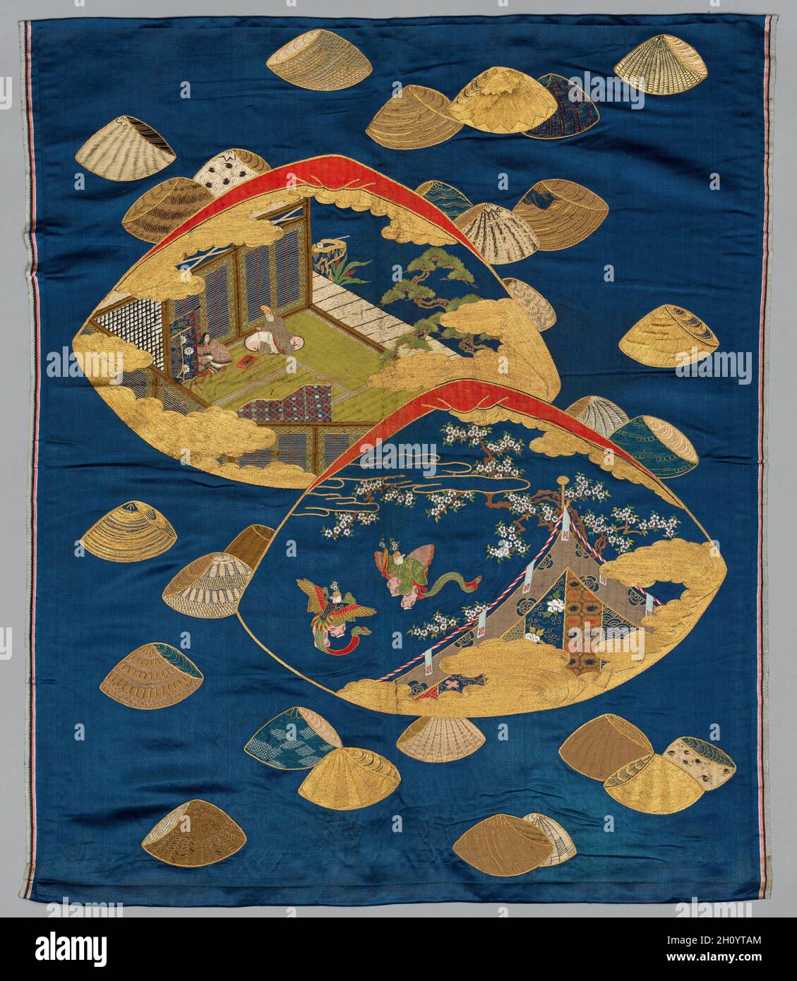 Gift Cover (Fukusa) with Tale of Genji Shell-Matching Game, 1868–1912 ...