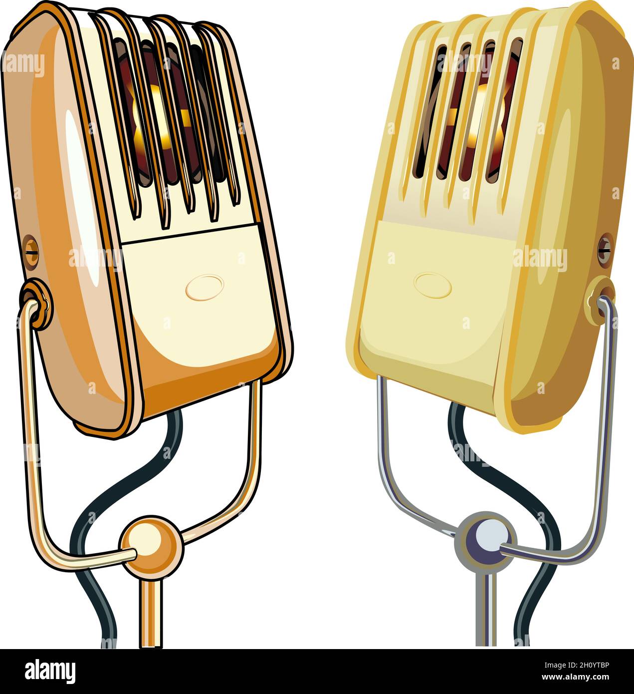 Vector retro microphones set isolated on white background. Available ...