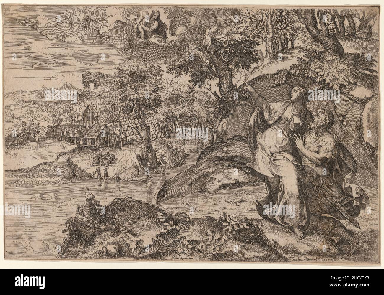 Augustus and the Tiburtine Sibyl, 1570s. Marco Angolo del Moro (Italian ...