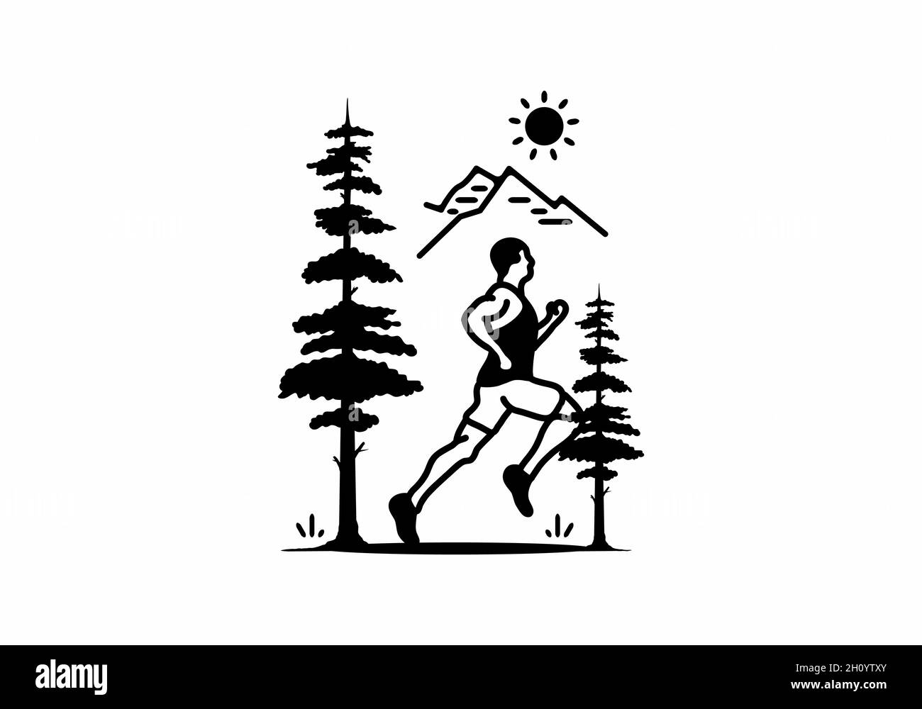 Line art illustration of trail run design Stock Vector Image & Art - Alamy