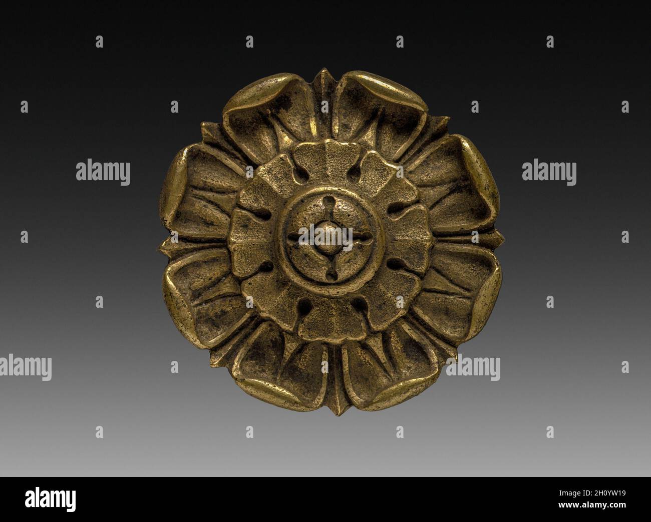 Ornamental Rosette, c. 1775-1825. France, late 18th - early 19th centuries. Gilt bronze ...