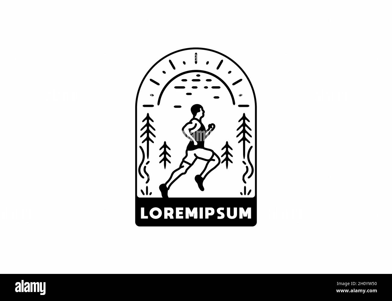 Line art illustration of trail run design Stock Vector Image & Art - Alamy