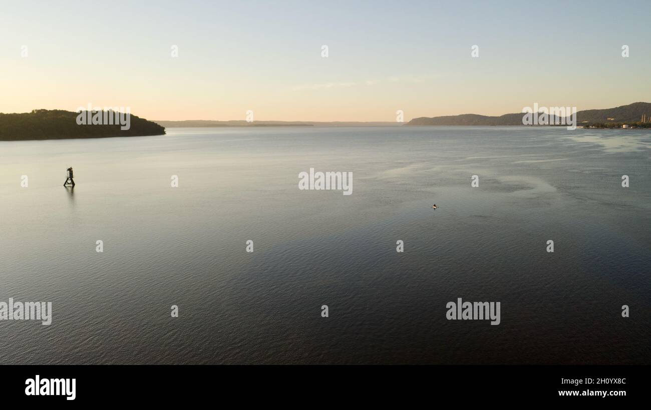 Aerial landscape shot upstate over Verplanck Stock Photo - Alamy