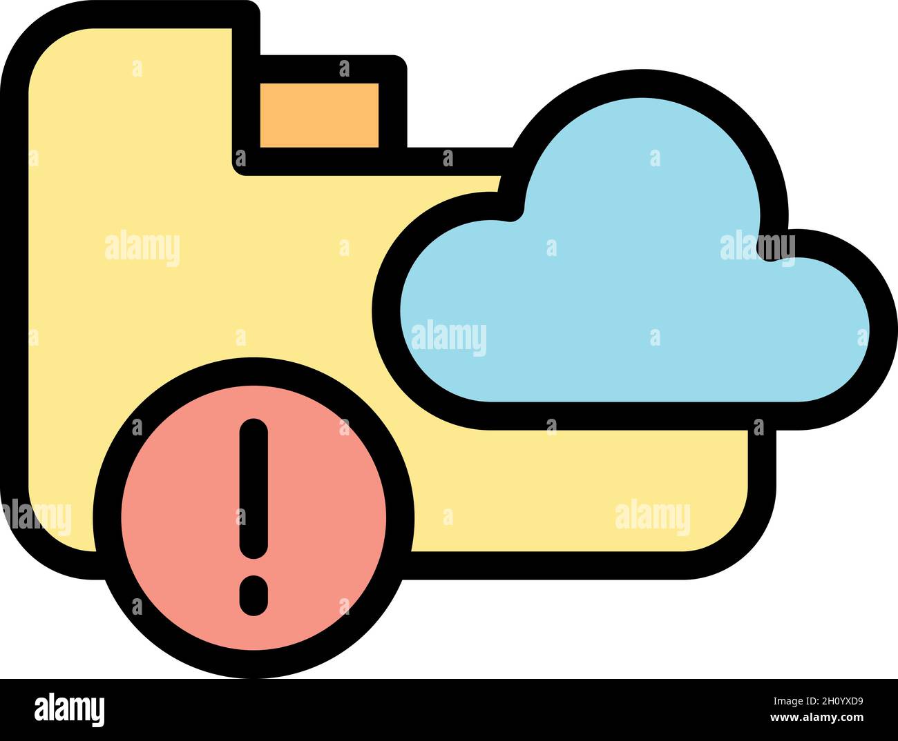 Cloud files malware icon. Outline cloud files malware vector icon color ...