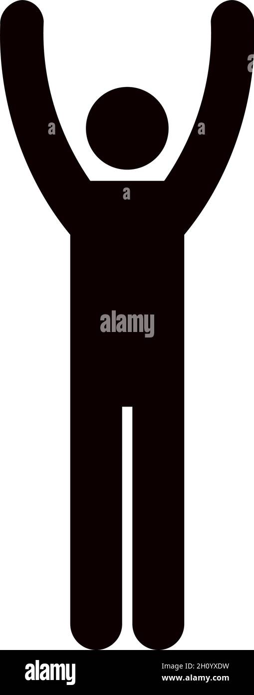 Black pictogram man celebrating hi-res stock photography and images - Alamy
