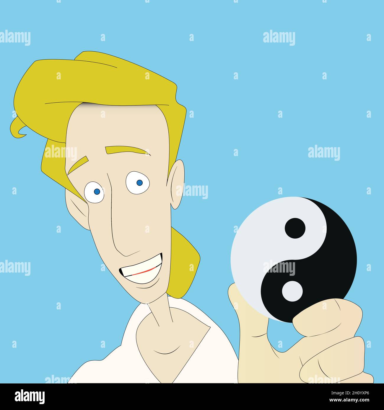 Positive young guy holding Stock Vector Images - Alamy