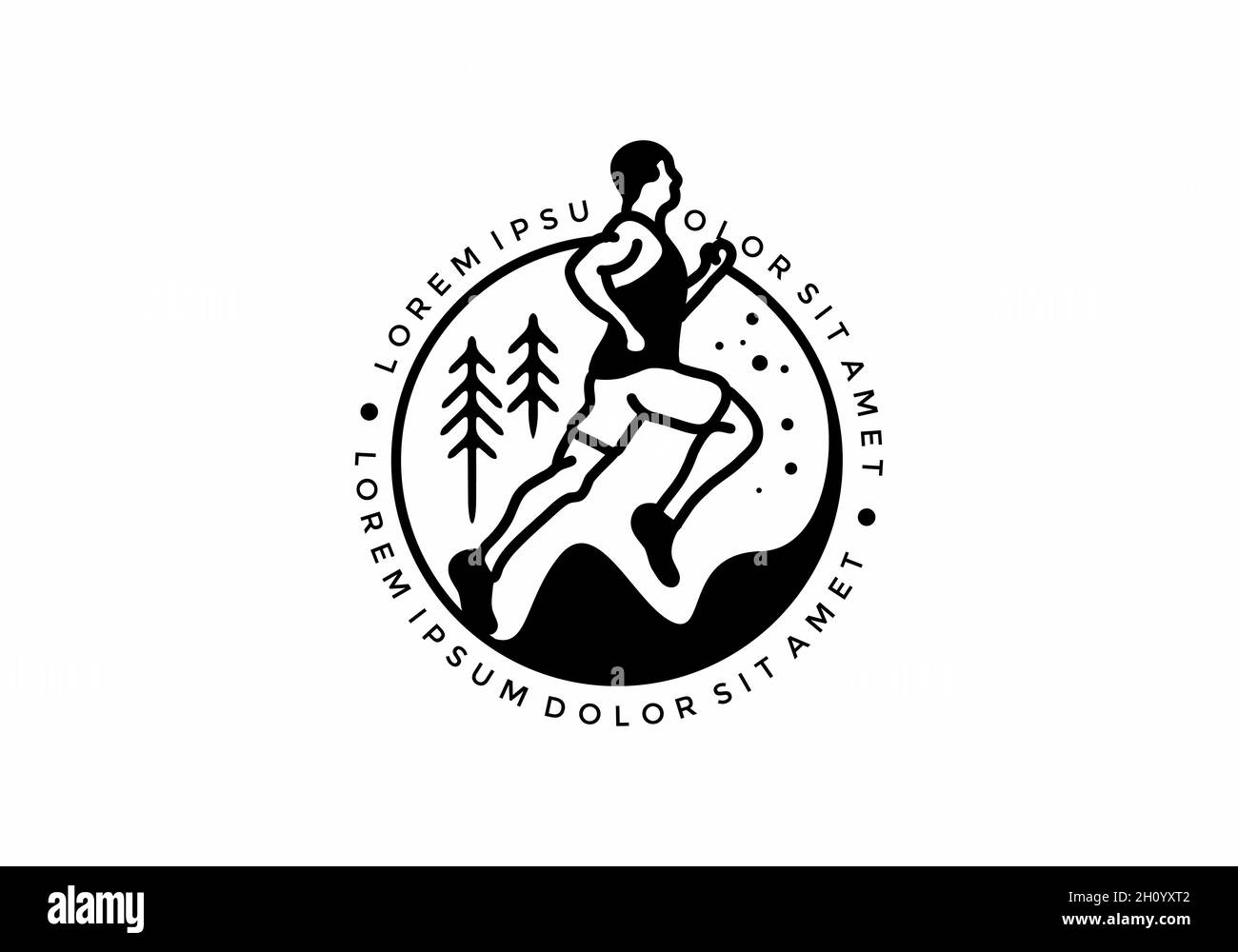 Line art illustration of trail run design Stock Vector Image & Art - Alamy