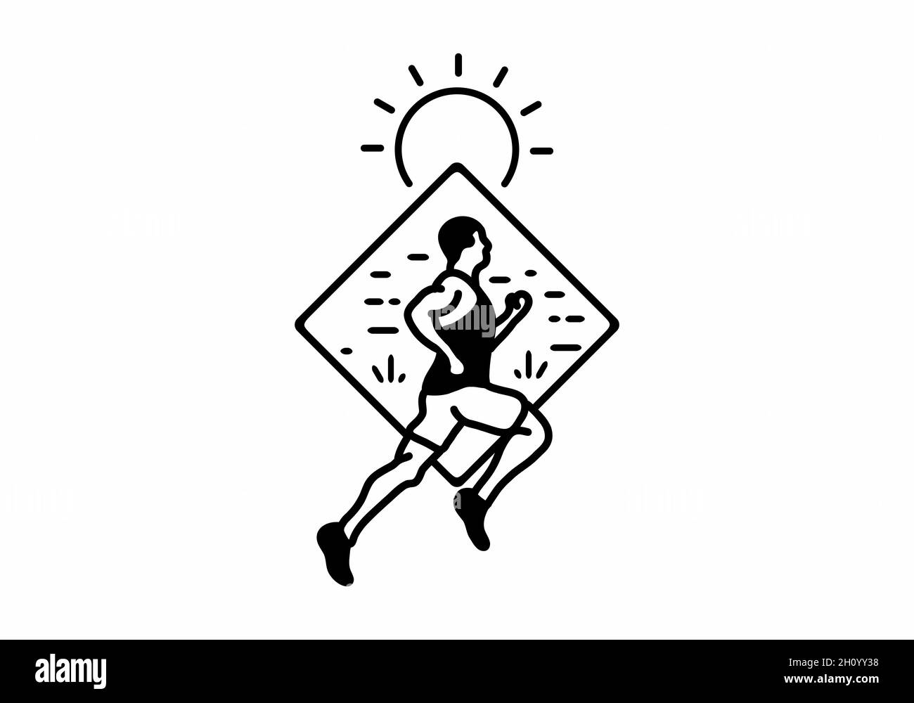 Line art illustration of trail run design Stock Vector Image & Art - Alamy