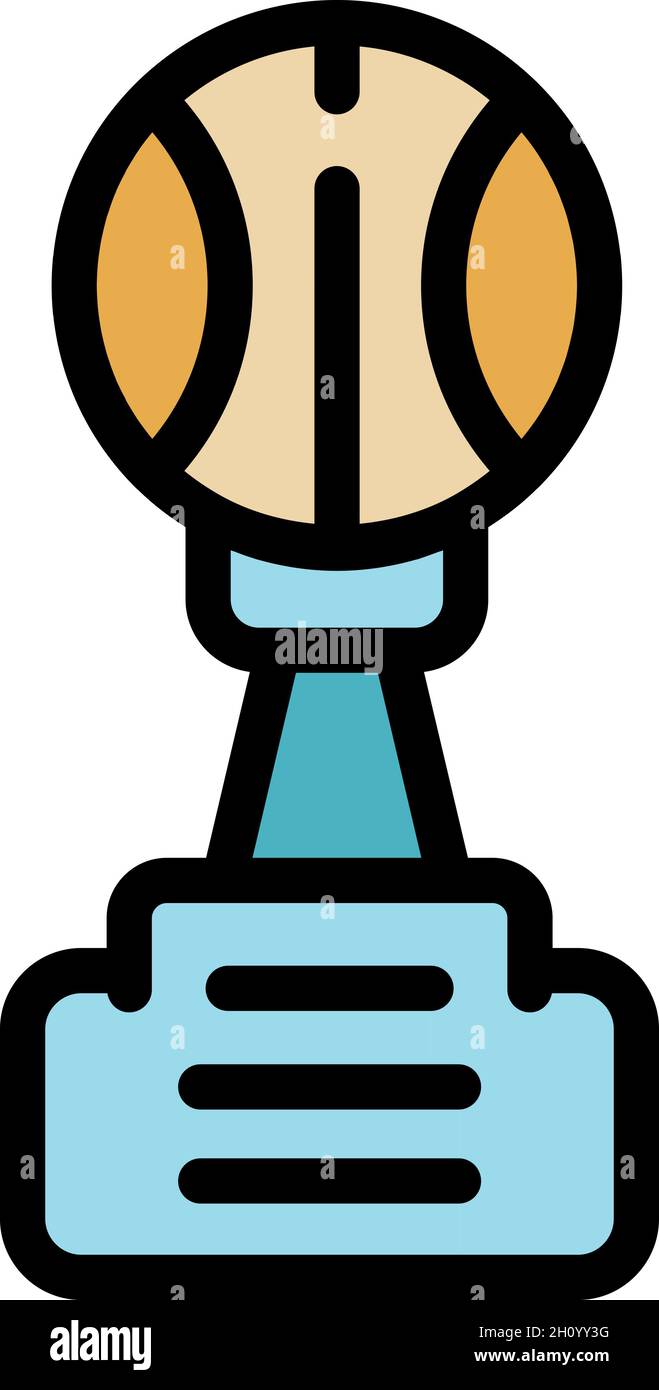 Baseball trophy icon. Outline baseball trophy vector icon color flat ...