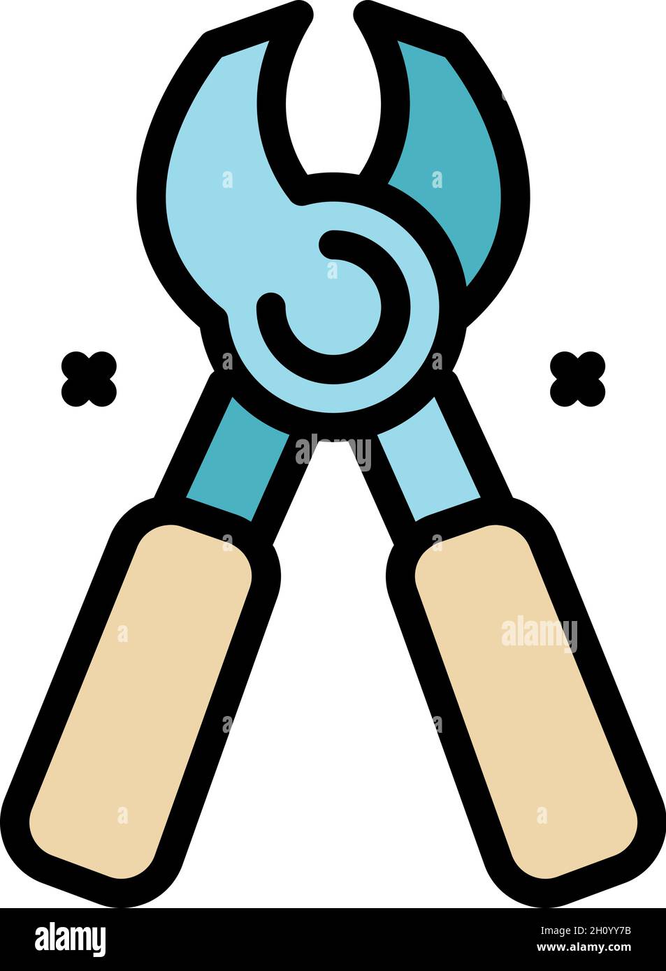 Nail cutter icon. Outline nail cutter vector icon color flat isolated ...