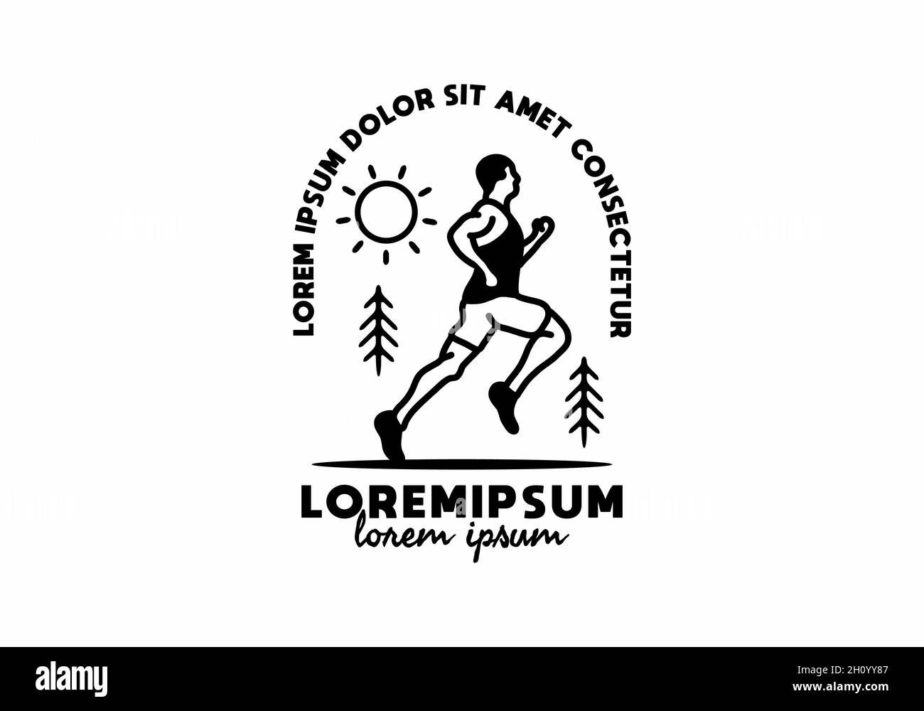 Line art illustration of trail run design Stock Vector Image & Art - Alamy